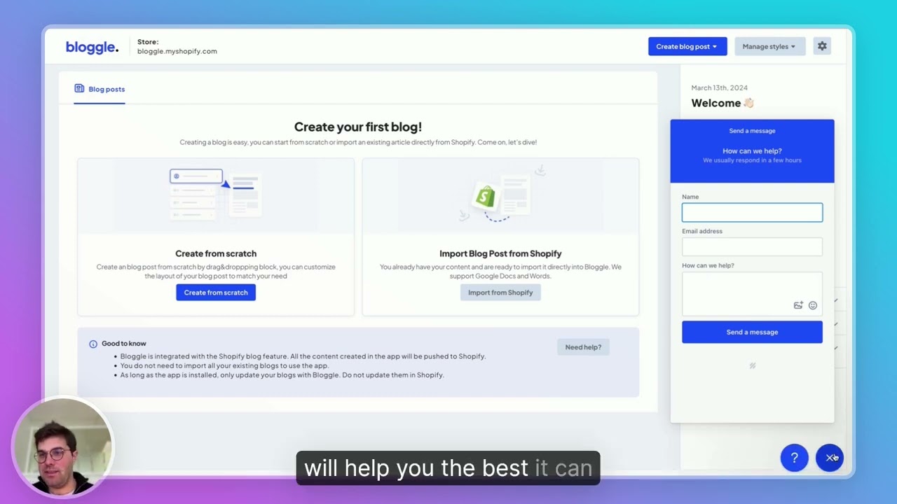 Getting started with the Bloggle App