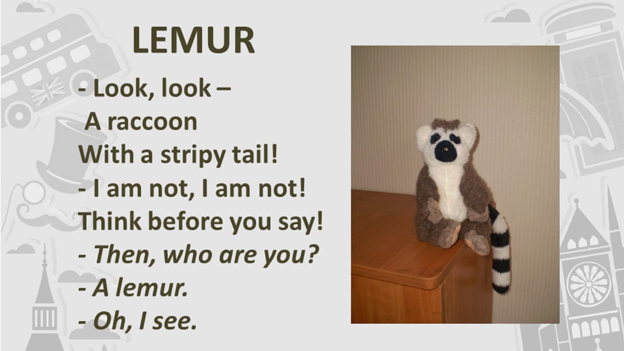 LEMUR. Animal rhymes from A to Z