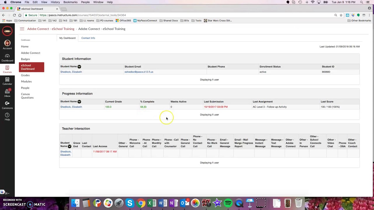 Using the eSchool Dashboard