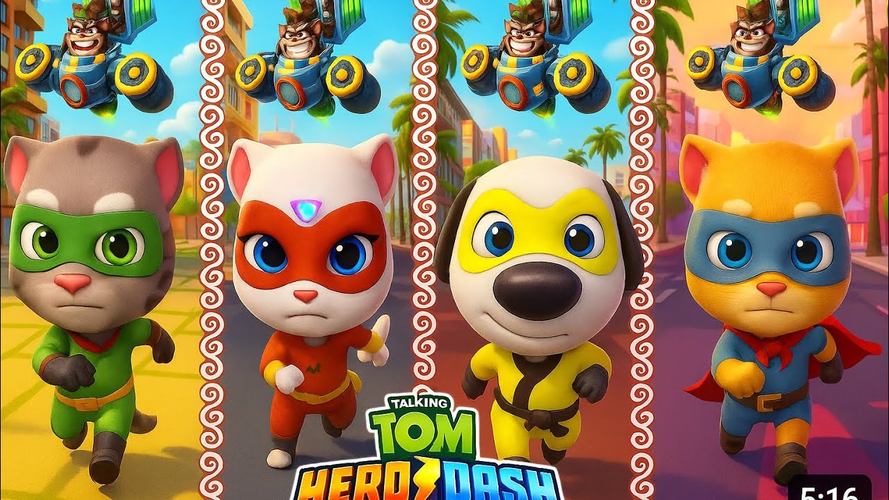 Unlocking ALL Characters in Hero Dash – Full Gameplay Talking Tom Android ios