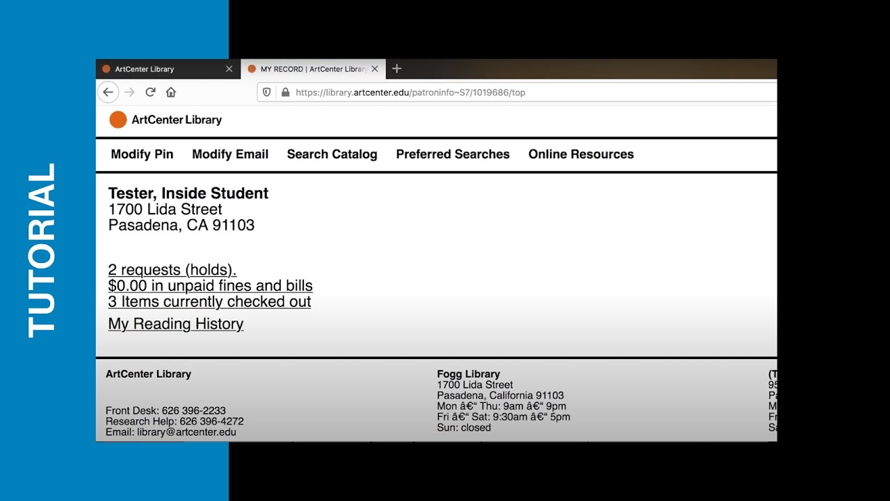 Accessing Your Library Account Tutorial