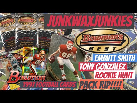 97 Bowman's Best Football Pack Break Emmitt Smith Barry Sanders & Tony Gonzalez Rookie Hunt