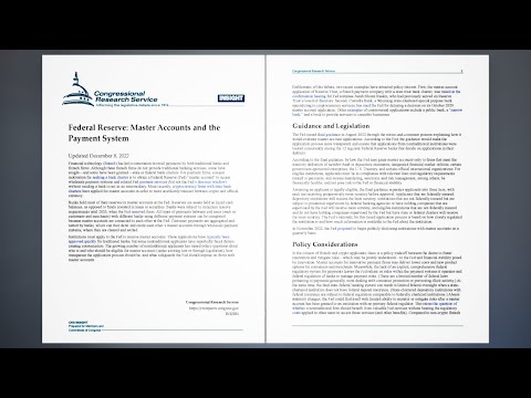 Federal Reserve: Master Accounts and the Payment System