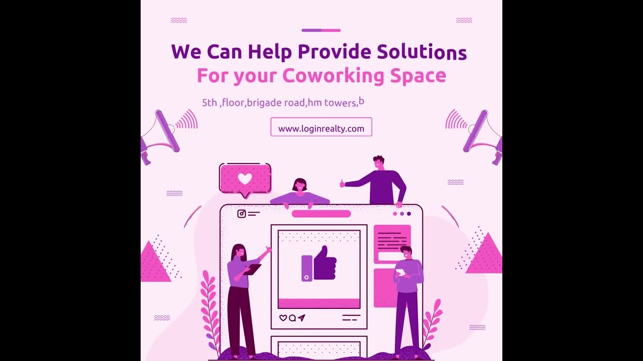 Purple Pink Announcement Marketing Illustration Cartoon Vector Flat Design Business Corporate Animat