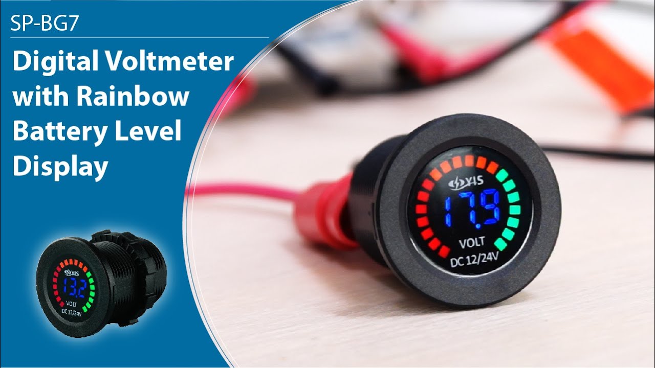 Digital Voltmeter with Rainbow Battery Level Display