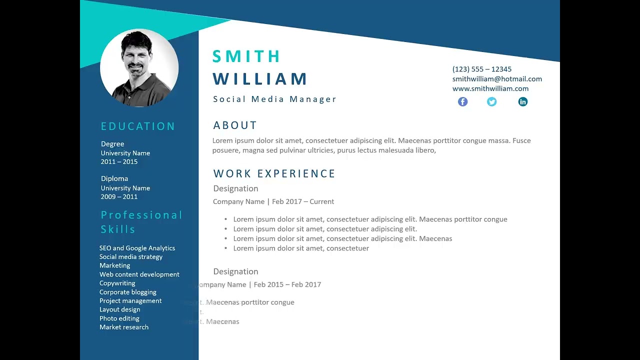 Animated Resume PowerPoint Template Professional 1