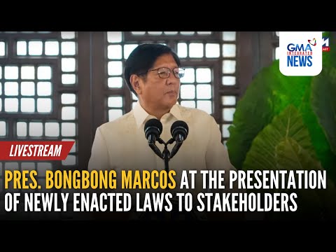 LIVE: President Bongbong Marcos at the presentation of newly enacted laws... | GMA Integrated News