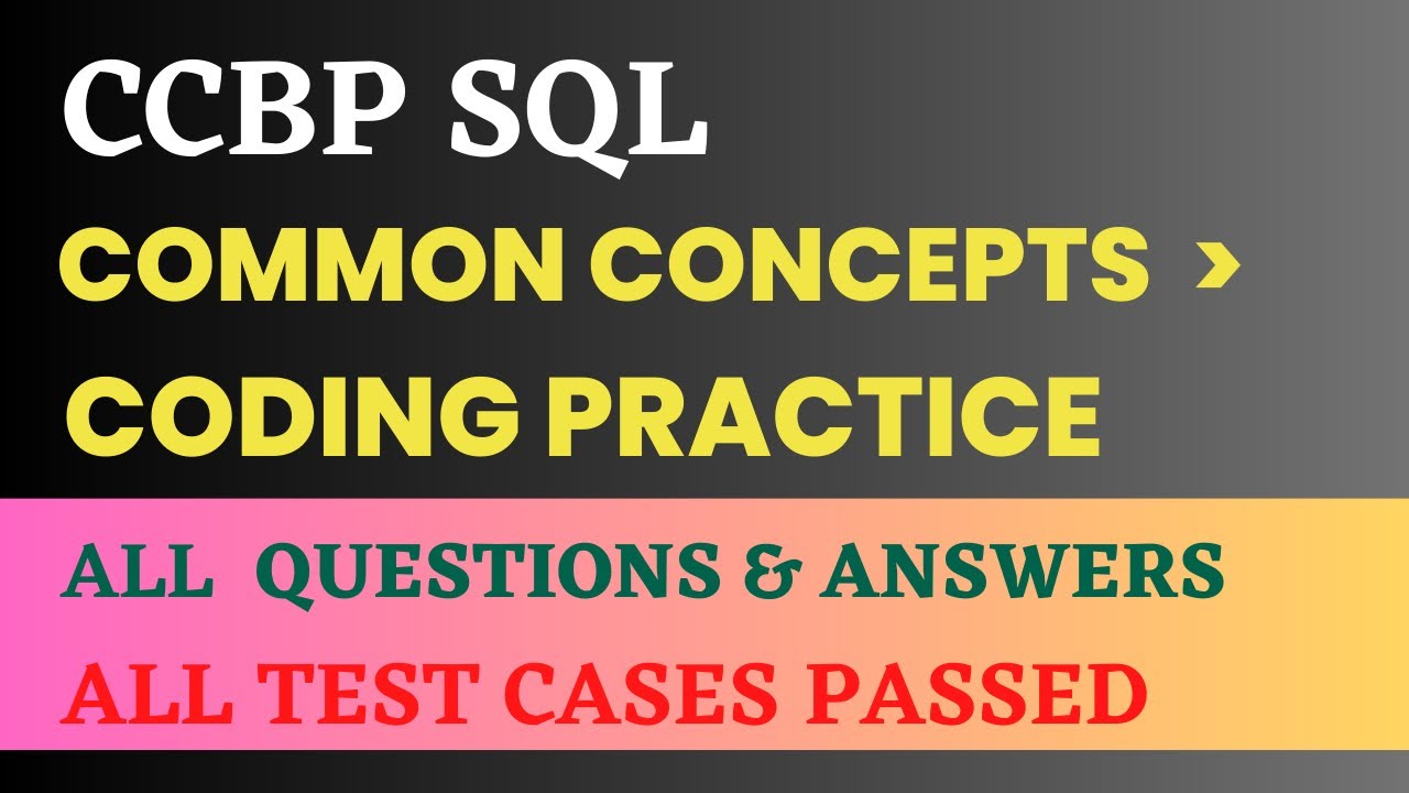 Common Concepts | Coding Practice | SQL | NxtWave | CCBP 4.0