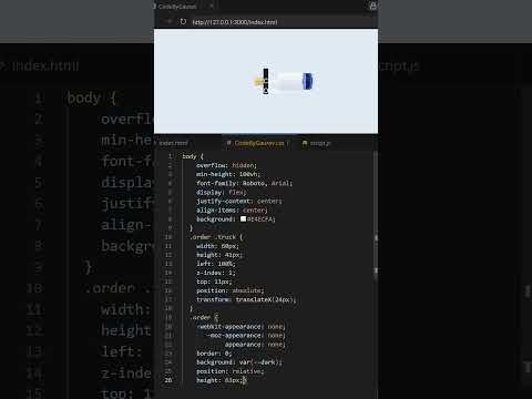 🚚 Order Button to Delivery Truck Animation | HTML, CSS & JS #webdevelopment #animation #coding #css