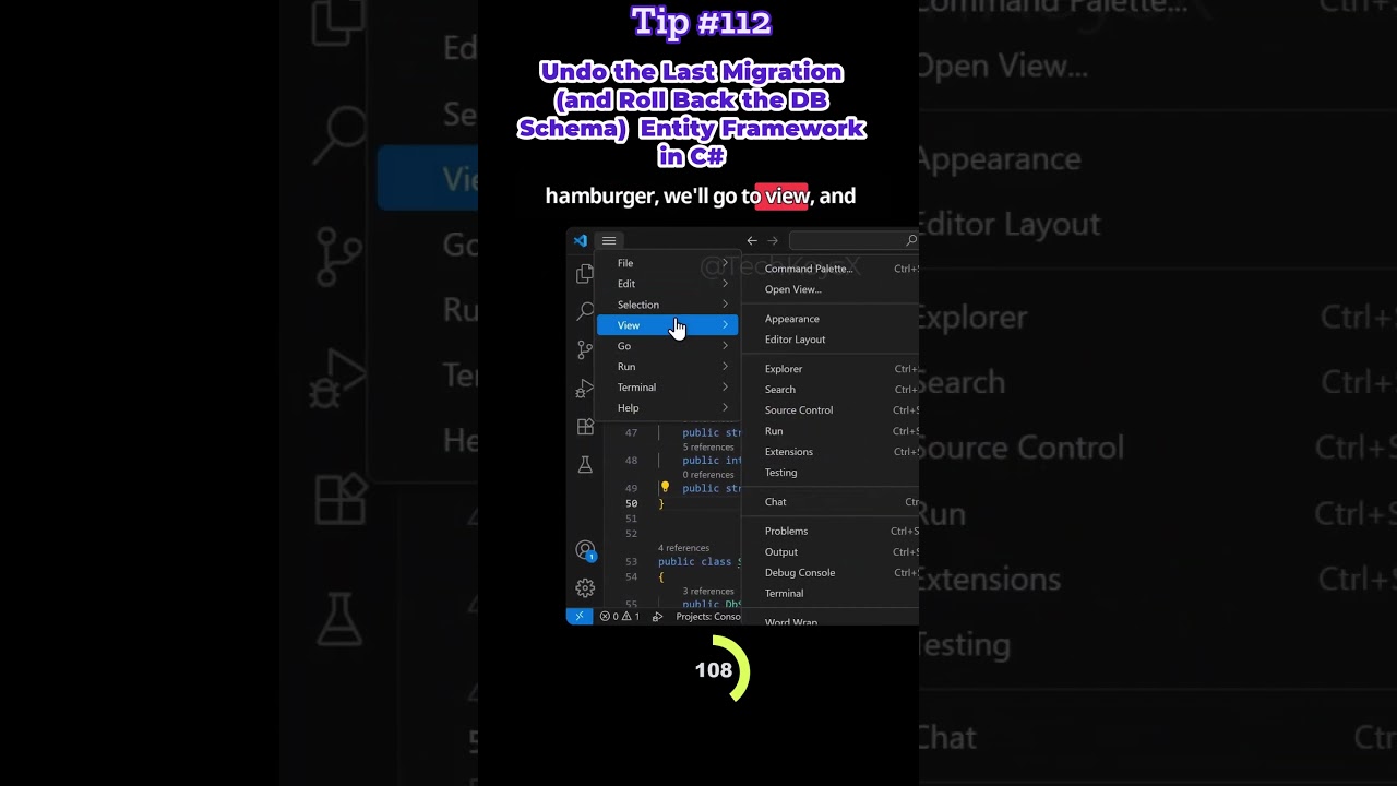 Undo the Last Migration and Roll Back the DB Schema  Entity Framework in C# Tip #112