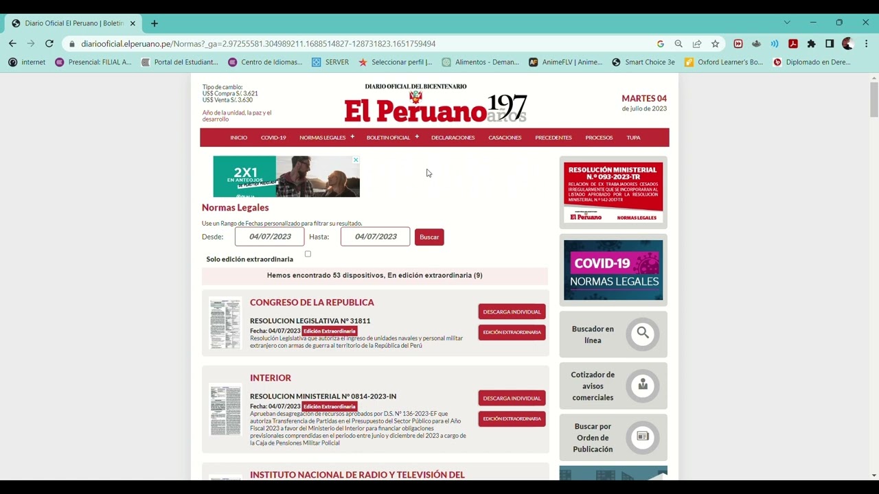 Tutorial del Diario Oficial El Peruano