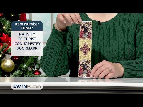 TBM82_ NATIVITY OF CHRIST ICON TAPESTRY BOOKMARK