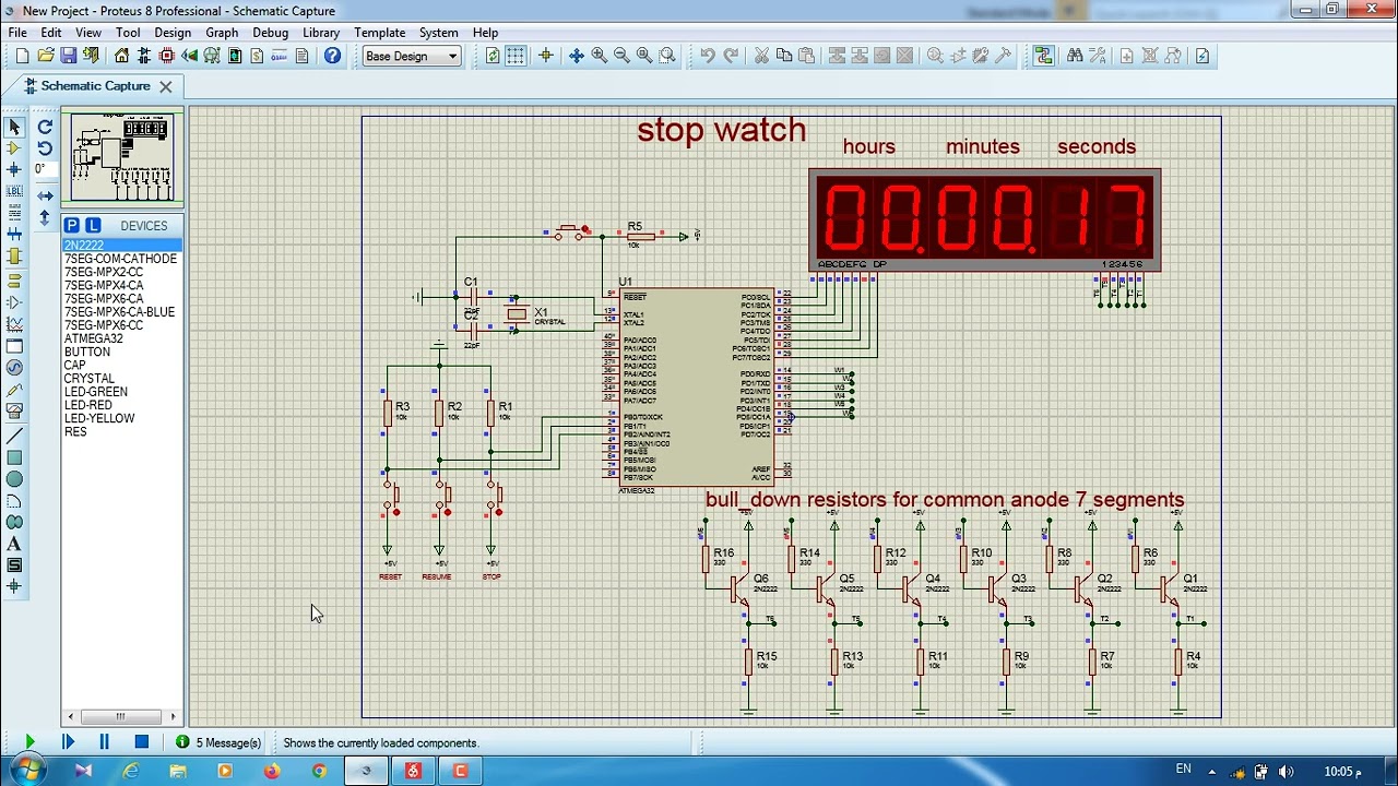 stop watch using 6 seven segment