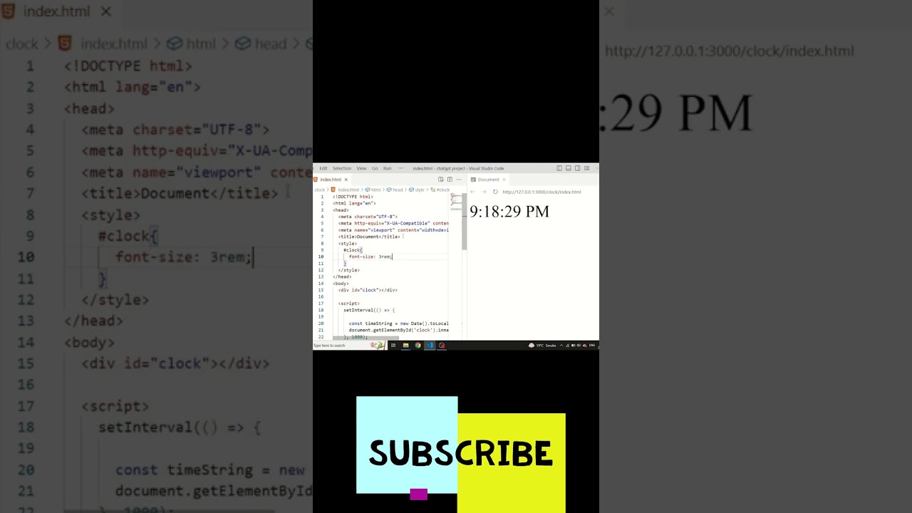 How to Build a Digital Clock Using HTML, CSS, and Javascript | #shorts
