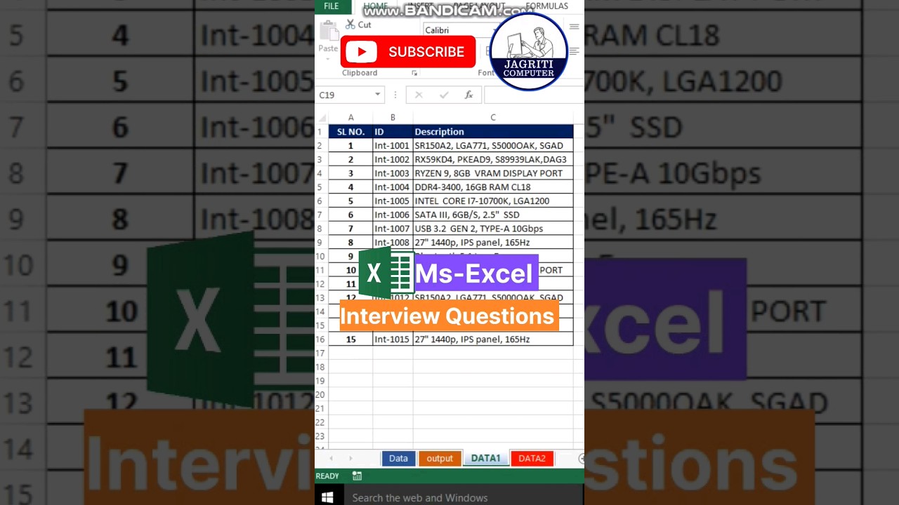 excel interview questions | excel tutorial | #excel #shortfeed #exceltips