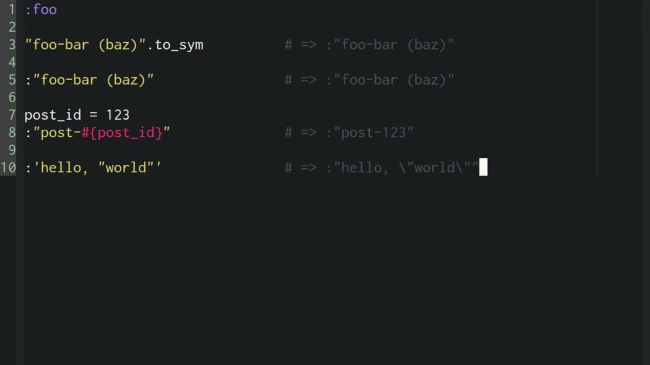 Ruby Symbol Literals