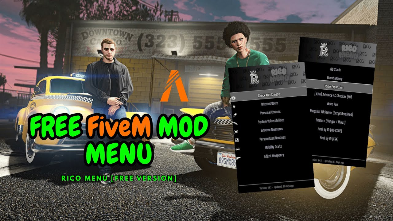 FiveM- Free Rico Menu V4.1-The Best Free Lua mod menu ✅Undetected