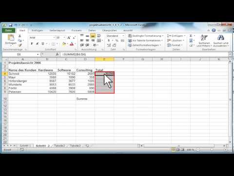 Excel: Summe berechnen