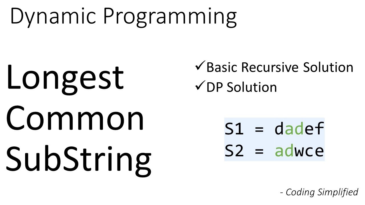 DP - 7: Longest common Substring