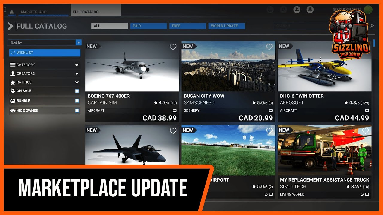 Marketplace Update: Sim Update 8 Beta, Orbx, FSimStudios & Much More ...