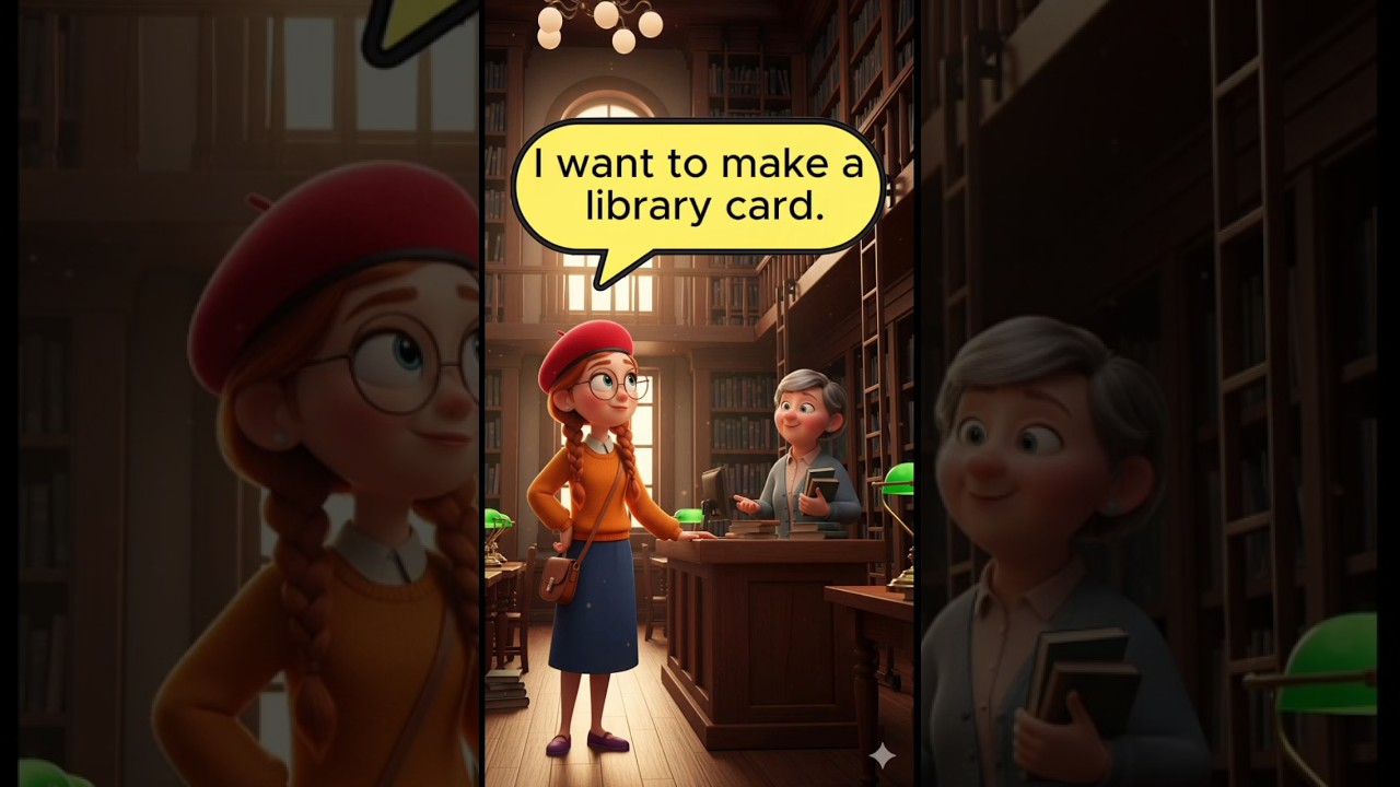 📚 Making a Library Card – Simple English Dialogue  Student & Librarian Conversation