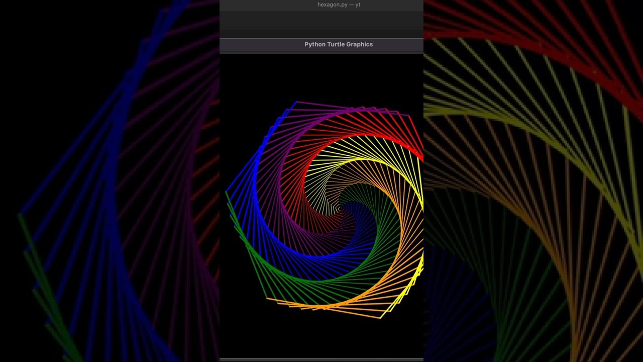 Colorful Hexagon Pattern using turtle python module | #shorts #turtle