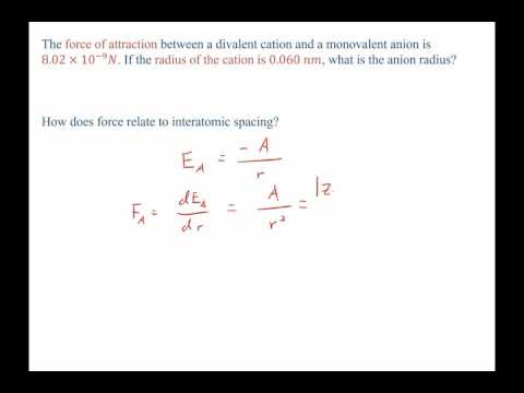 interatomic forces worked mse example problem