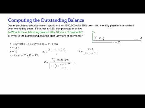 Using the present value to compute the outstanding balance of an ordinary simple annuity