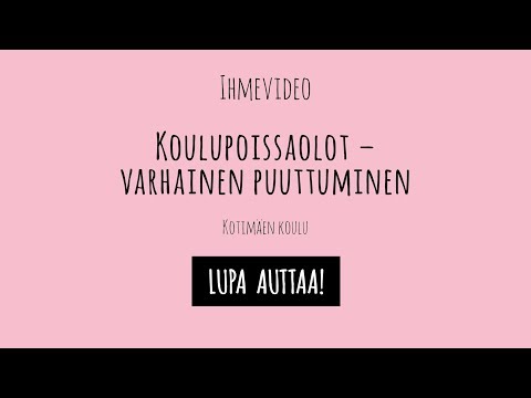 Koulupoissaolot – varhainen puuttuminen