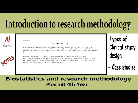 Introduction to research methodology | Biostatistics and Research methodology | PharmD 4th year