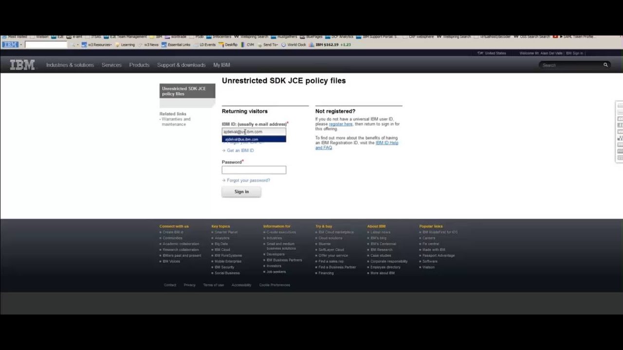 WebSphere 8 5 5 install Java unrestricted SDK policy files