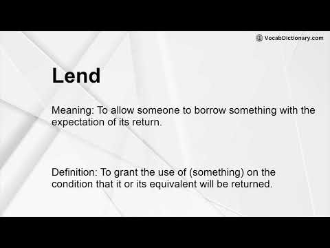 Lend Meaning