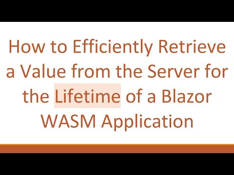 How to Efficiently Retrieve a Value from the Server for the Lifetime of a Blazor WASM Application