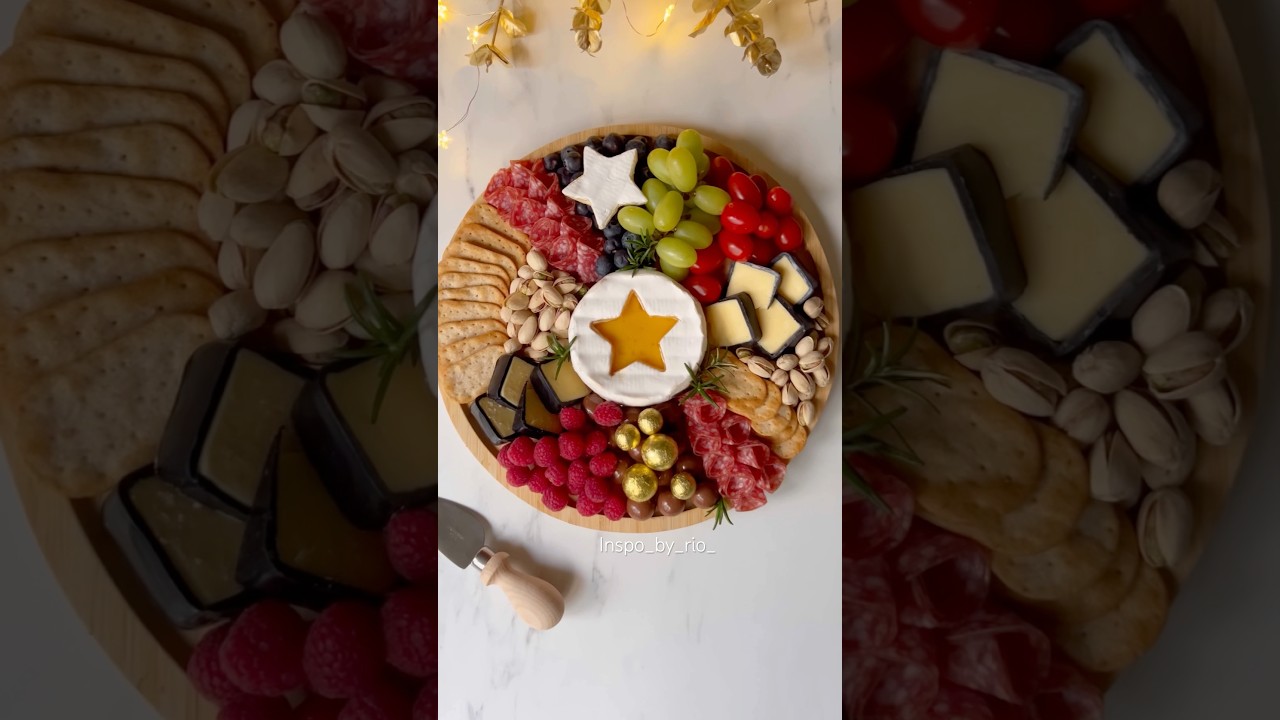 This is how I make a Star Brie Cheese board ideas for Christmas and New Year celebrations✨ #shorts