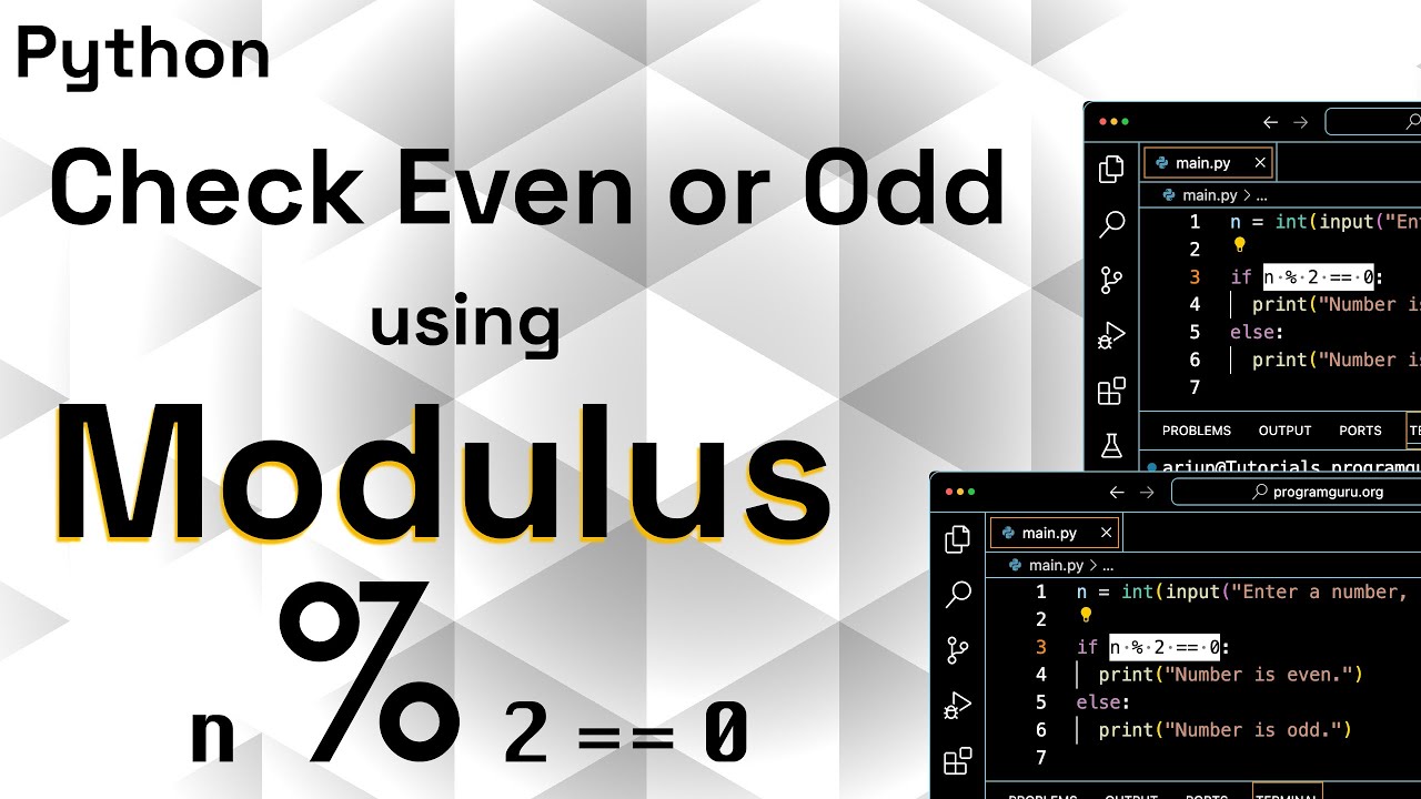 Python Program to Check Even or Odd Number Using Modulus Operator | Python for Beginners