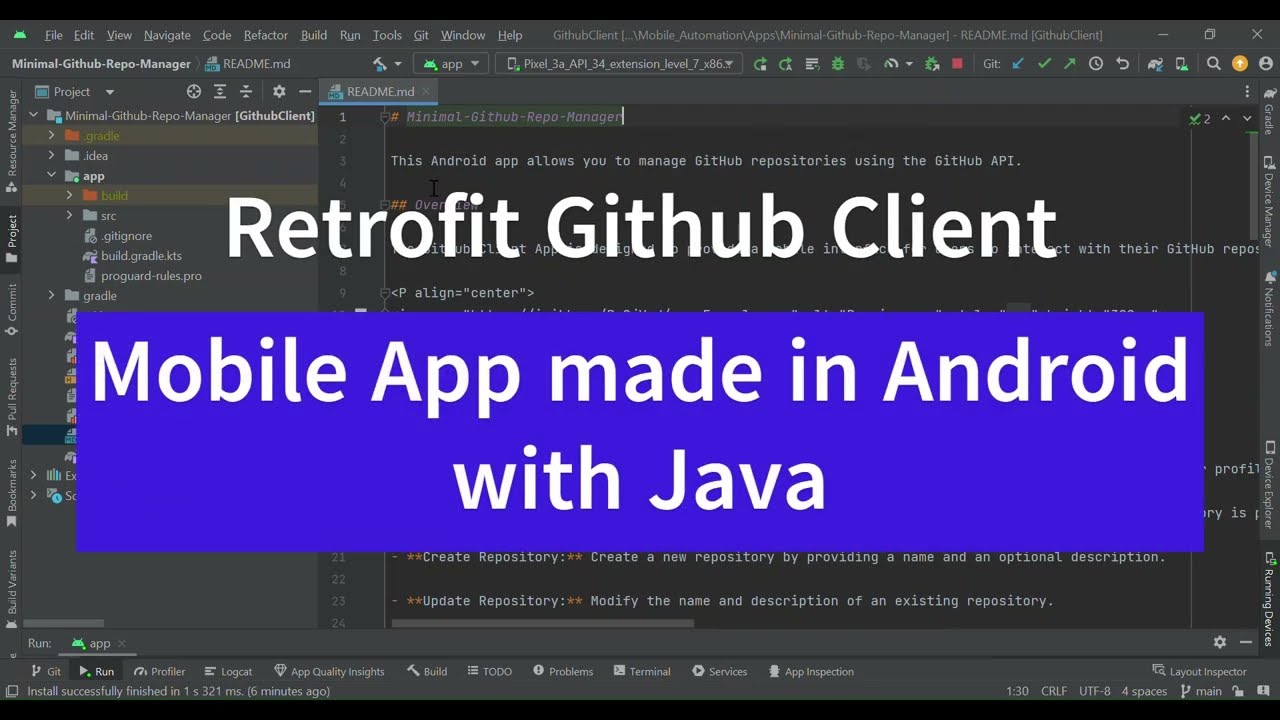 Retrofit Github Client with Android in Java
