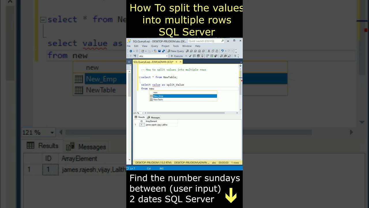 How to split the values into multiple rows #sqlserver