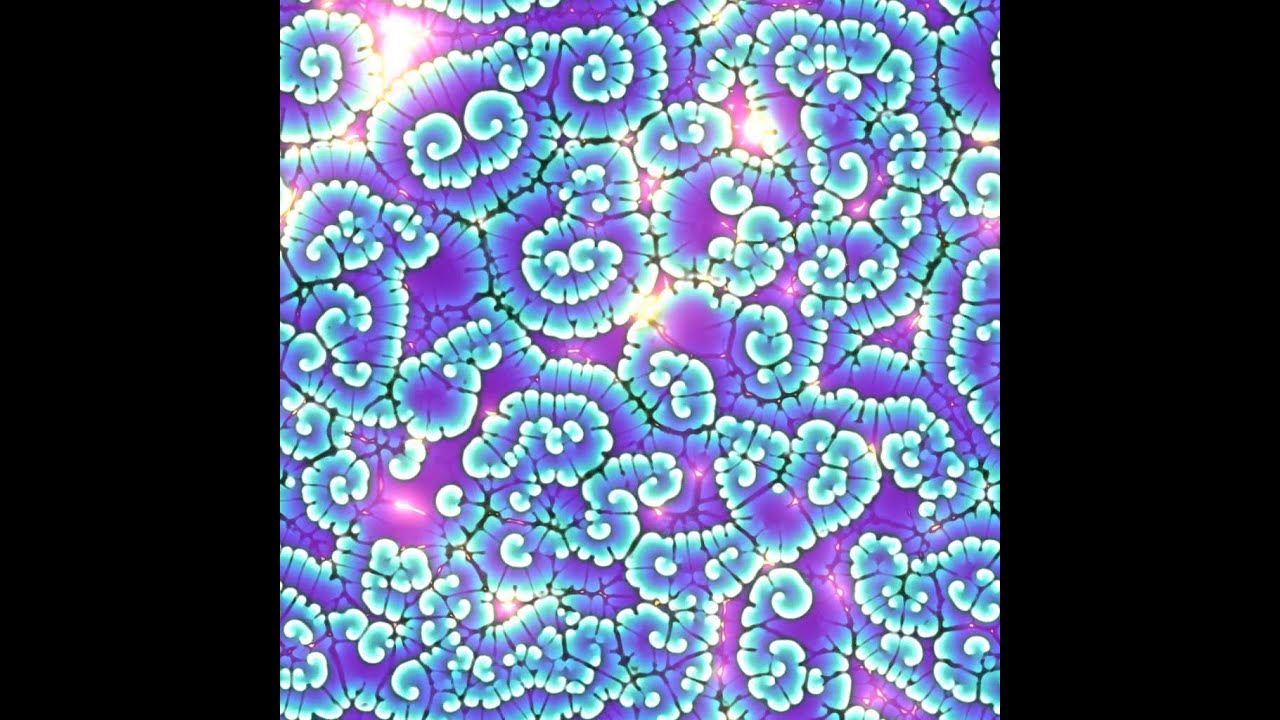 Gray Scott Reaction Diffusion with history trail.