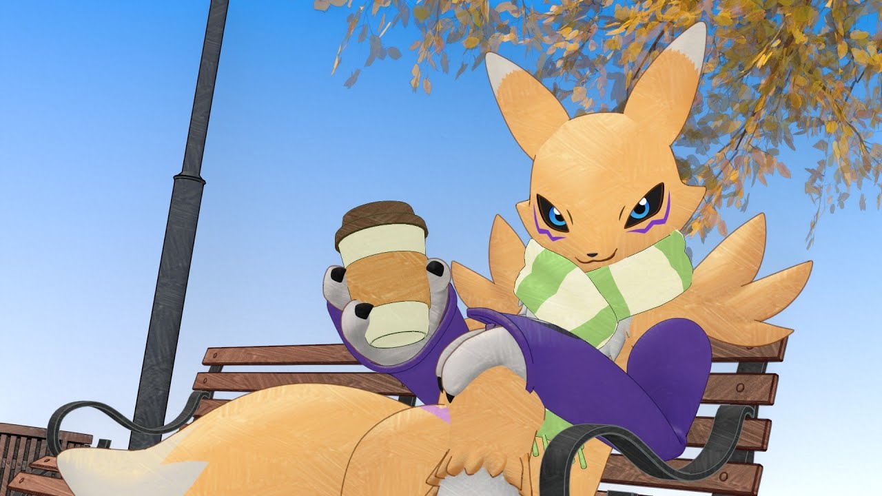 Renamon suggests to stay warm!