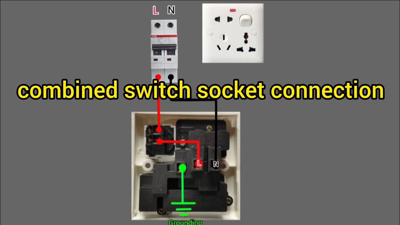 combined switch socket connection #khairunelectronicsbd #electrical 