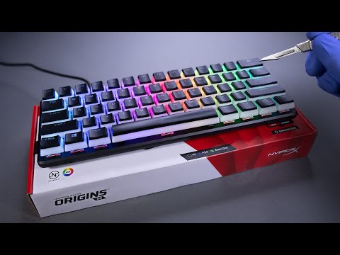 HyperX Alloy Origins 60 Gaming Keyboard + HyperX Pudding Keycaps Unboxing - ASMR