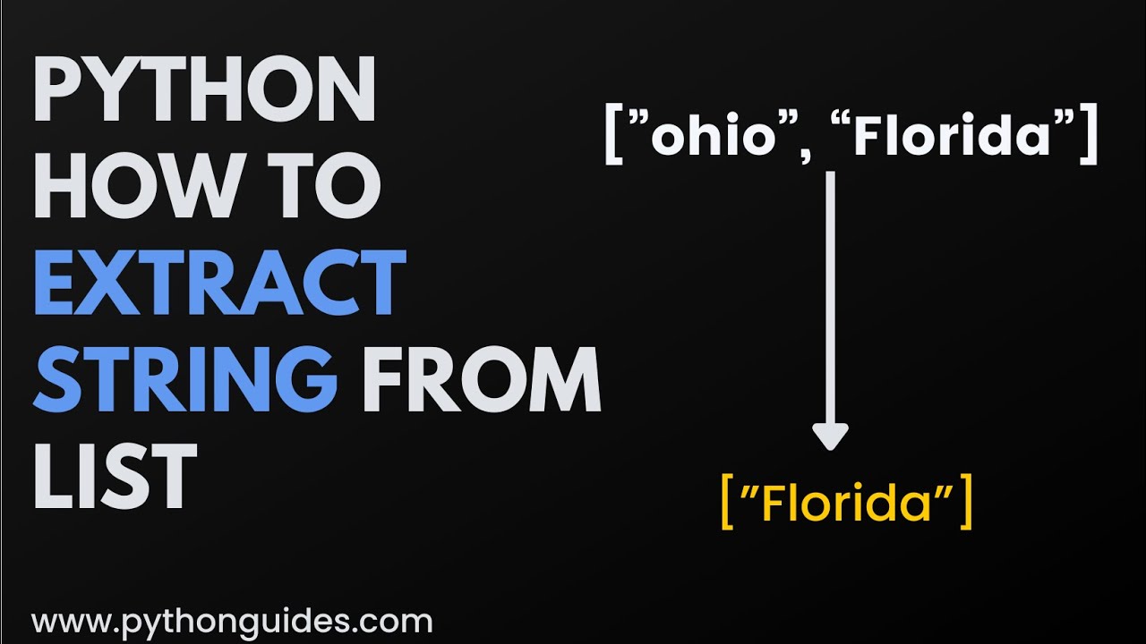 How to Extract String From List in Python | Python Get String From List | Python Beginner Tutorial