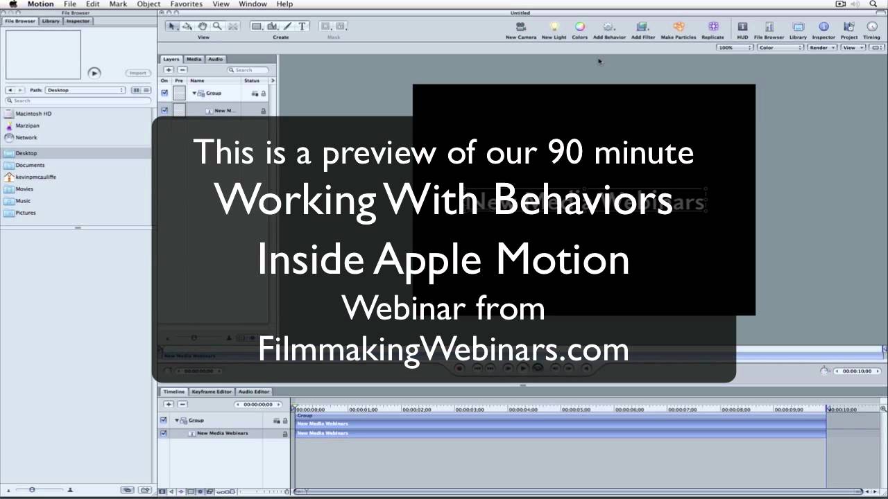 Working with Behaviors Inside Apple Motion