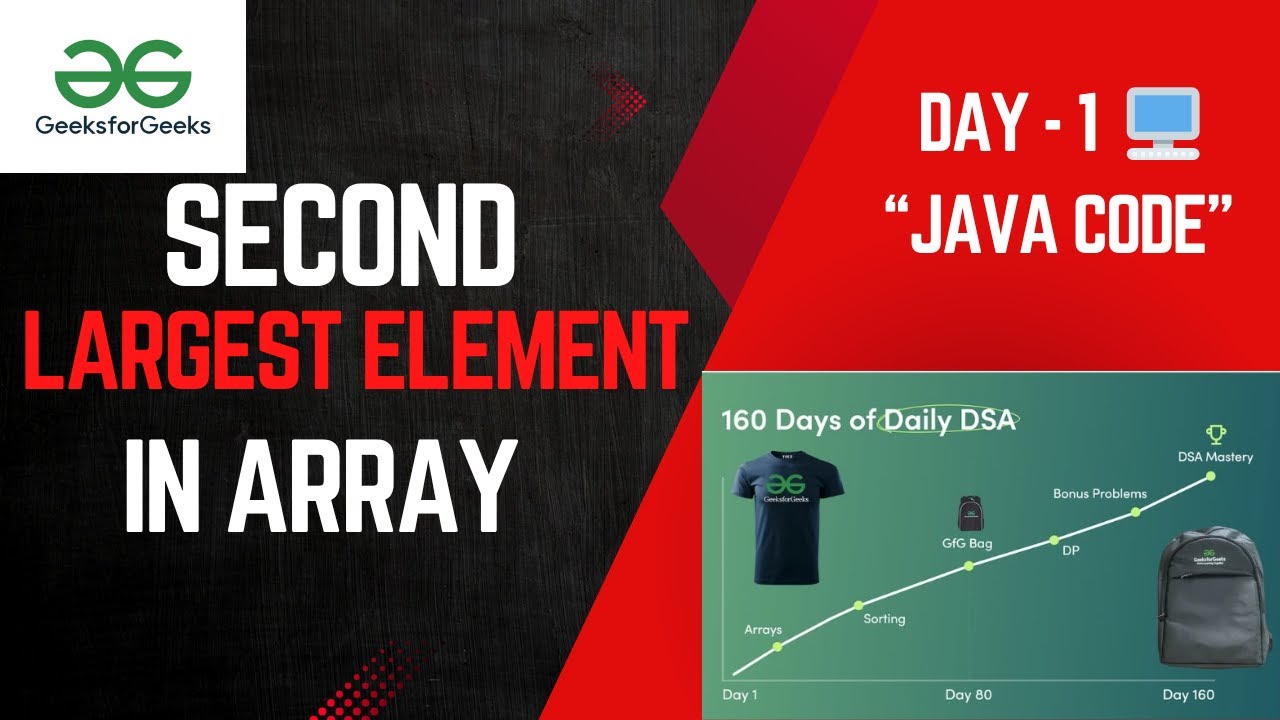 Day 1 (CODE) | SECOND LARGEST | #geeksforgeeks  160 Days Coding Challenge | Master DSA with Me 🚀