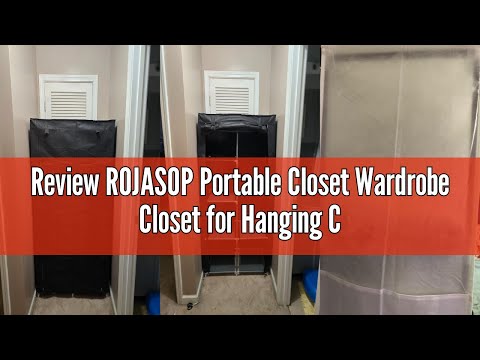 Review ROJASOP Portable Closet Wardrobe Closet for Hanging Clothes with 6 Storage Shelves, 1 Hanging