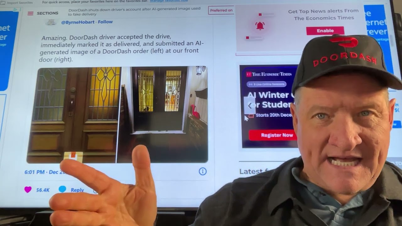 Doordash driver submits FAKE AI-generated image of Doordash order at front door. #delivered