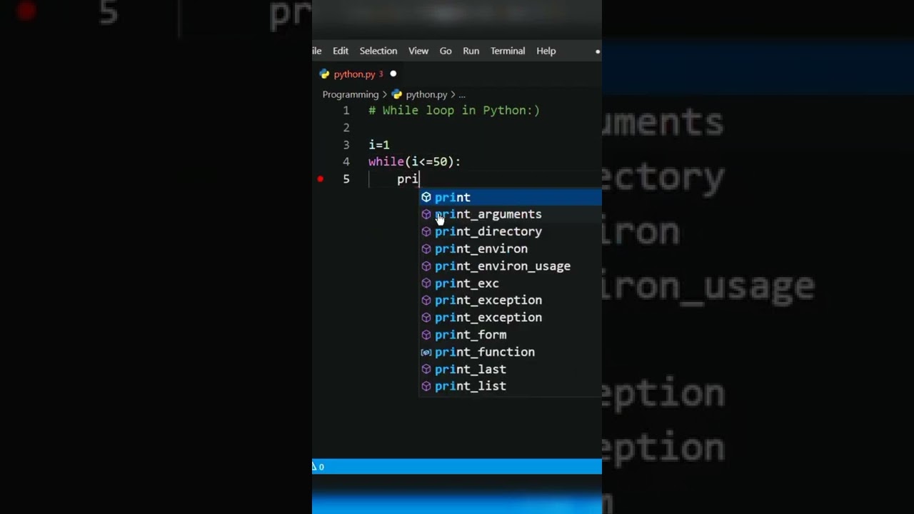 While loop in Python #shorts #python #coding