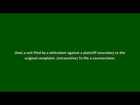 what is the meaning of counterclaim