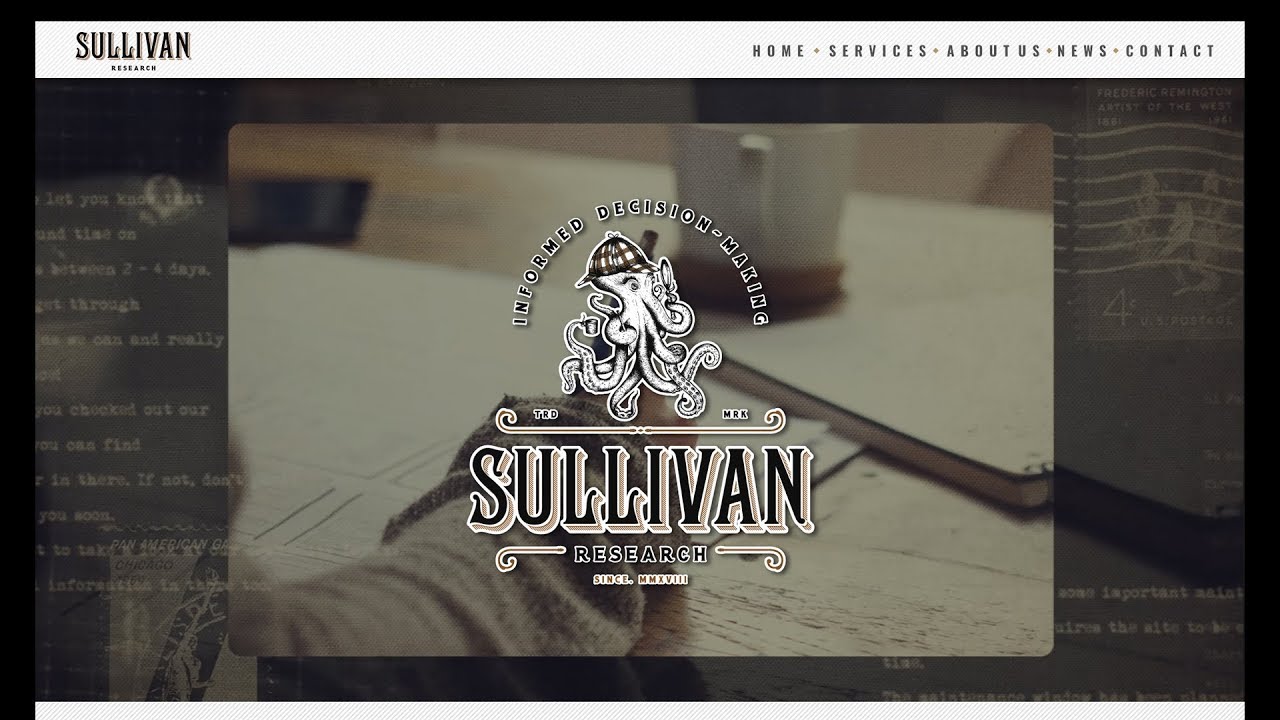 Modern Vintage Website Design UI UX Animation Presentation for Sullivan Research
