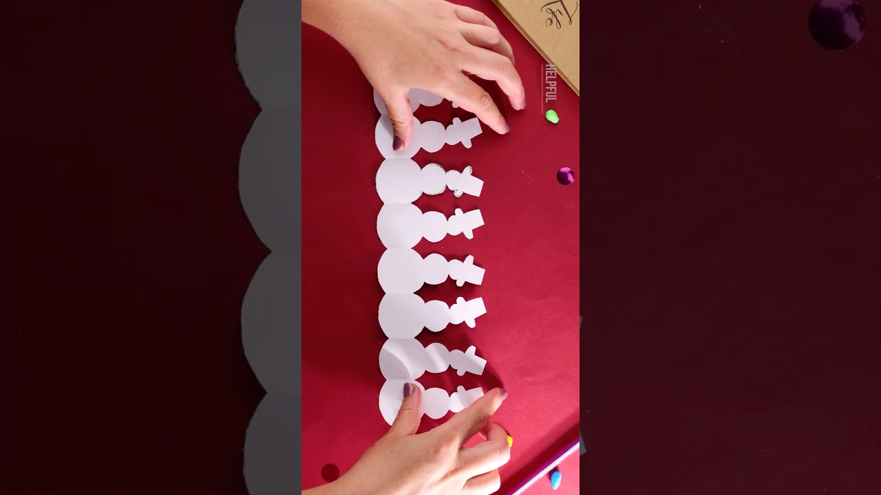 How to make a paper garland Snowman Border Decorations #cutting #papercraft #xmas  #decoration